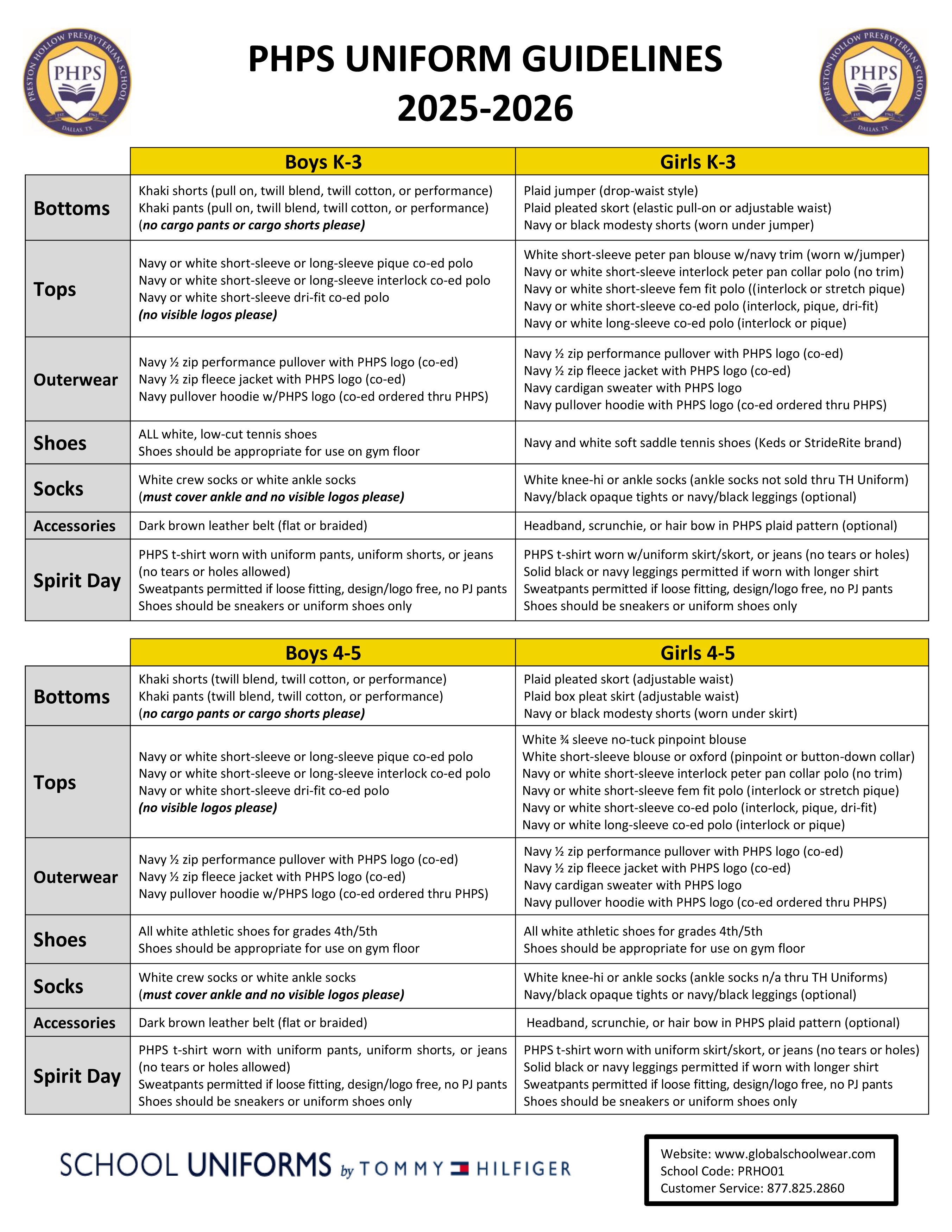 Uniform - Preston Hollow Presbyterian School